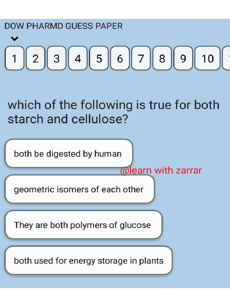 Pharmd Guess Paper by Learn With Zarrar | PDF