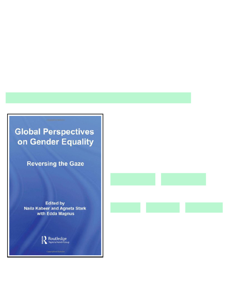 Global Perspectives On Gender Equality Reversing The Gaze Routledge ...
