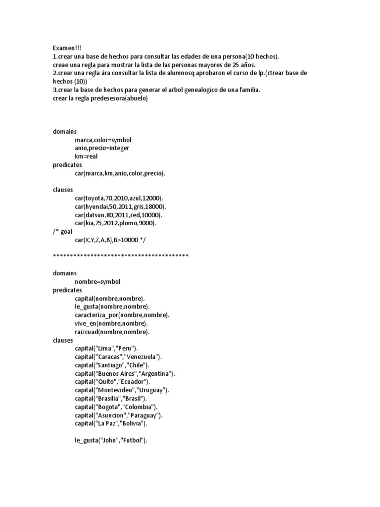 Consultas y Reglas en Prolog | PDF | Negocios