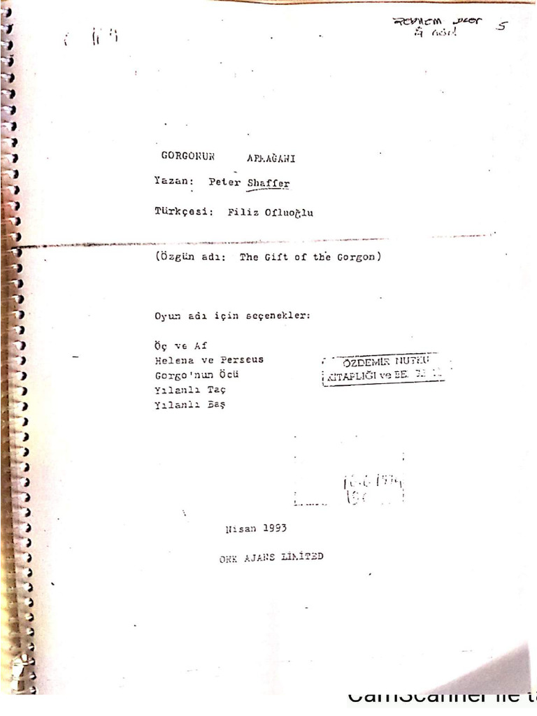 Gorgon'Un Armağanı Oyunu - Peter Shaffer | PDF