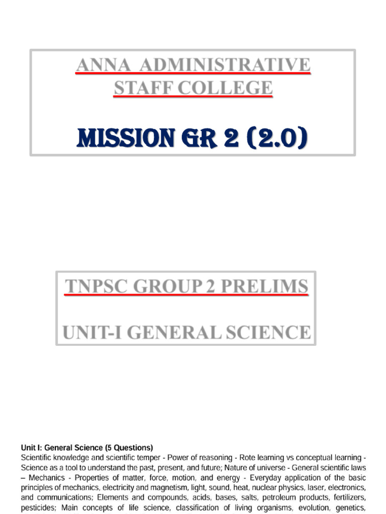 Anna Administrative Staff College: MISSION GR 2 (2.0) | PDF