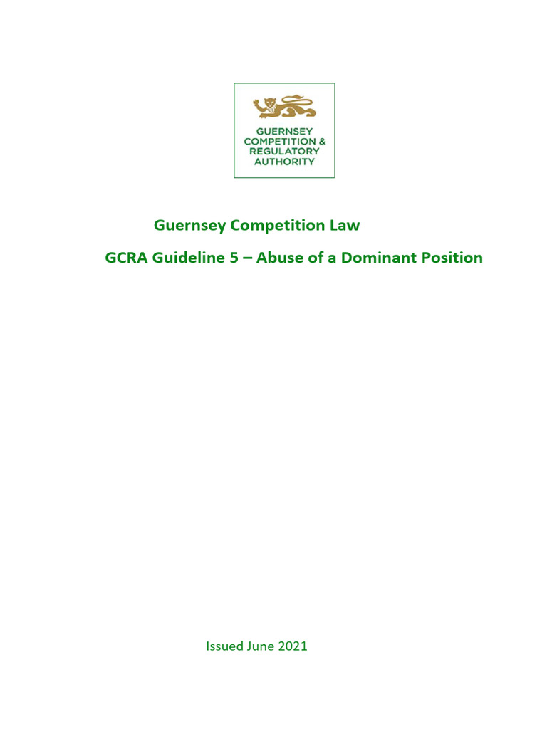 Guernsey Competition Law: Dominance Abuse Guide | PDF | Competition Law ...