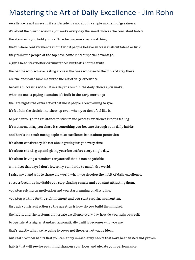 Mastered Daily Excellence Jim Rohn Cleaned - Docx 20250503 103500 0000 ...