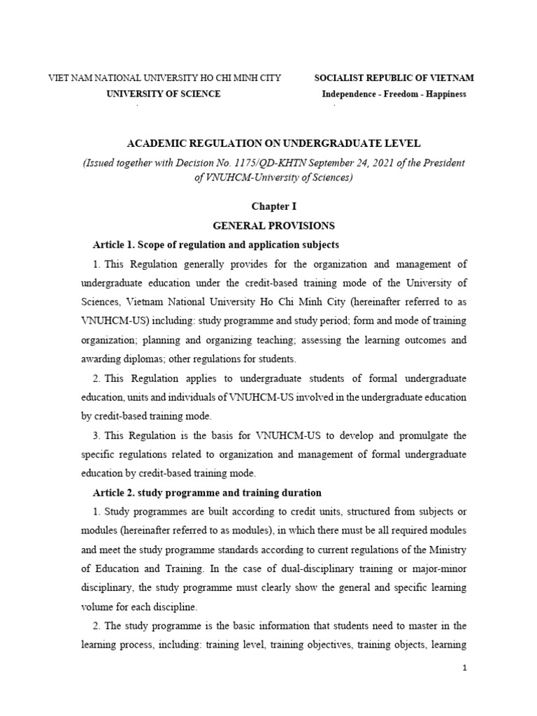 Study Regulation 2021 | PDF | Thesis | Educational Stages