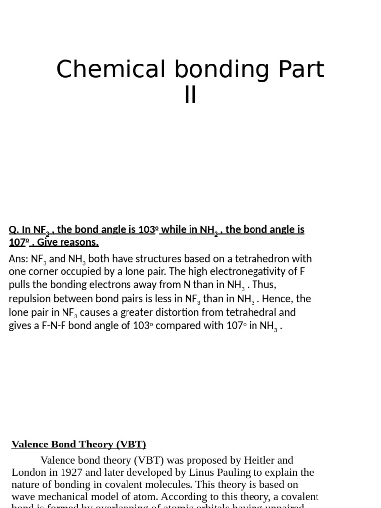 Chemical Bonding Part II | PDF | Chemical Polarity | Chemical Bond