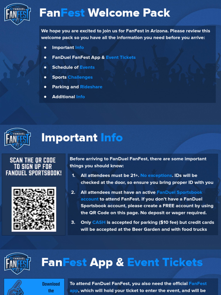 FanDuel+FanFest+Arizona+ +Welcome+Pack | PDF