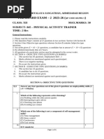 Class 12 Physical Activity Trainer Test | PDF | Schools | Learning