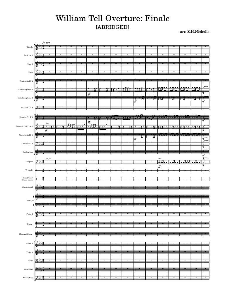 William Tell Overture Finale Arrangement | PDF | Musical Instruments ...