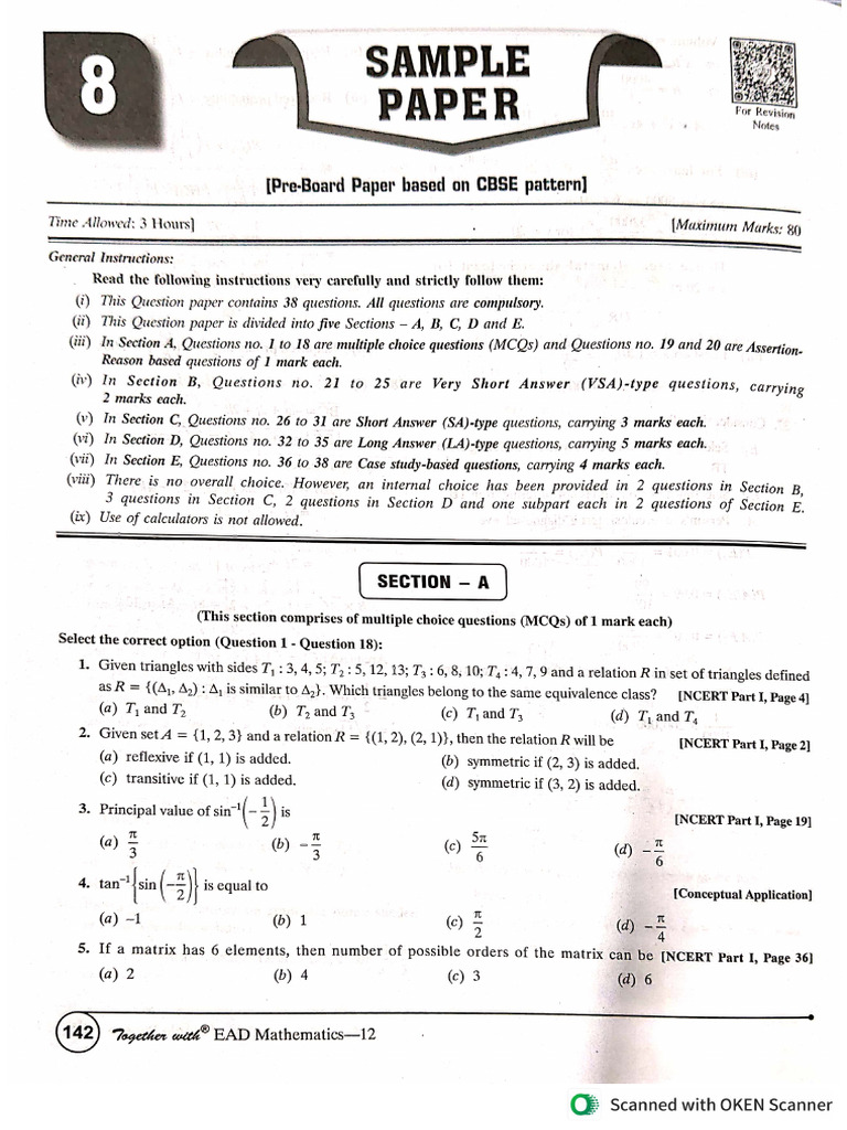 Sample Paper - 8 (Together With) | PDF
