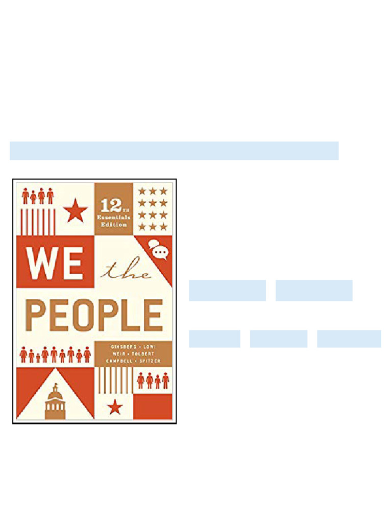 Test Bank for We the People (Essentials Twelfth Edition) Essentials ...
