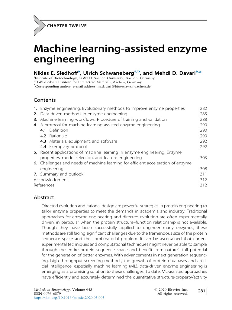 Machine Learning-Assisted Enzyme Engineering | PDF | Machine Learning ...