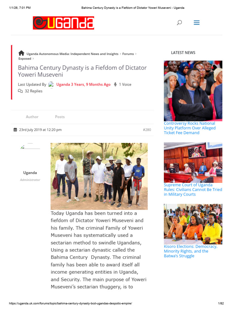 Bahima Dynasty: Museveni's Fiefdom | PDF | Uganda