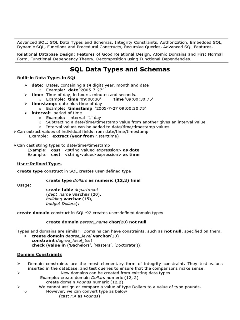Dbms Unit III | PDF | Sql | Computing
