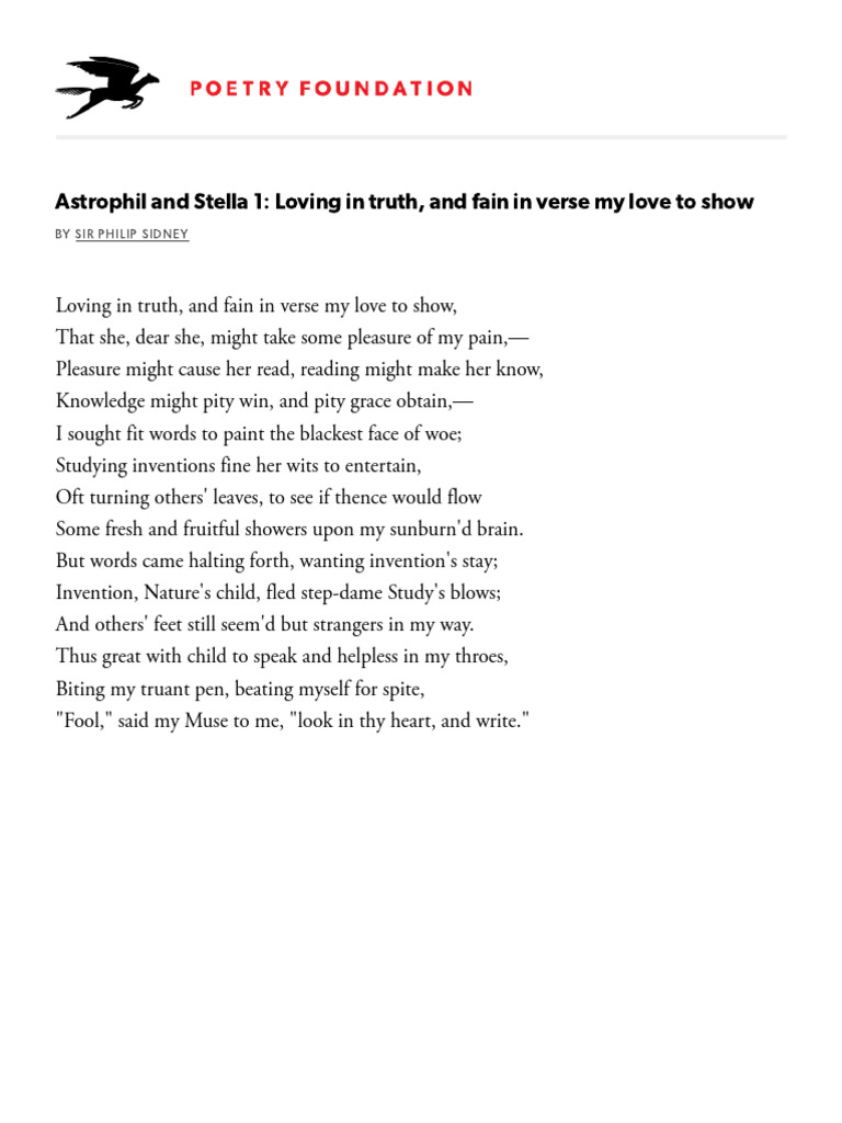 Astrophil and Stella: Love in Verse | PDF
