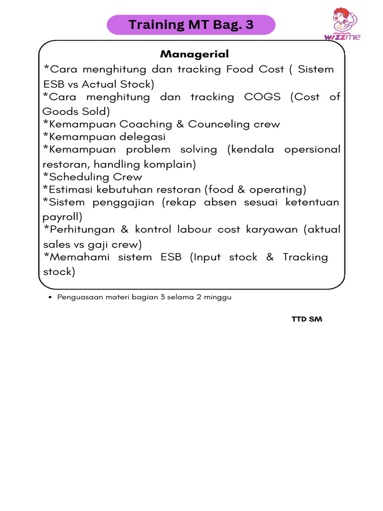 Training MT Bagian 3-1 | PDF