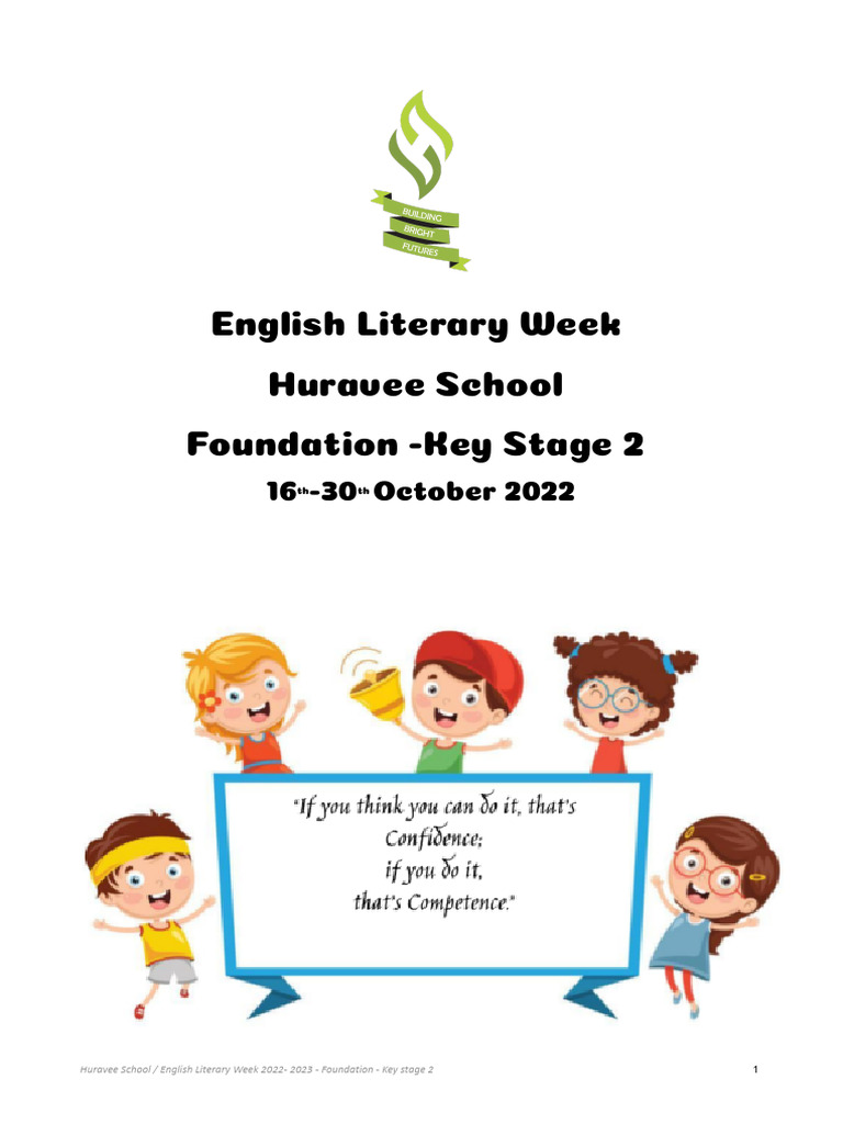 English Literary Week Booklet - 2022 - Huravee School | PDF | Puppets ...