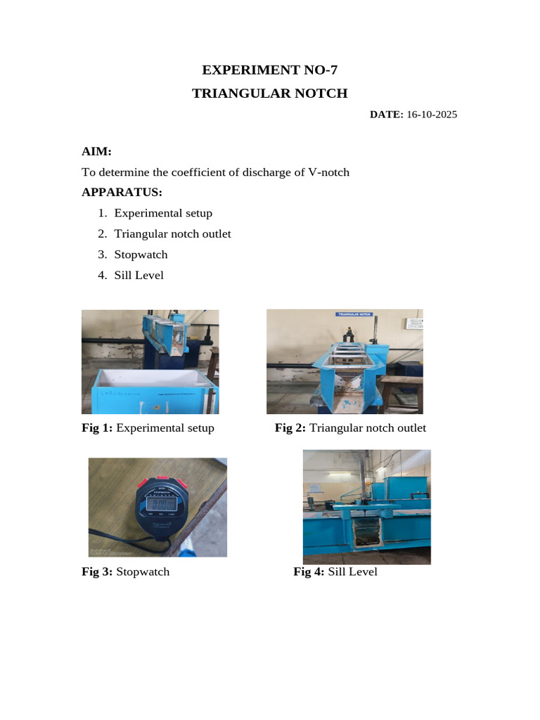 V Notch Manu | PDF | Discharge (Hydrology) | Angle