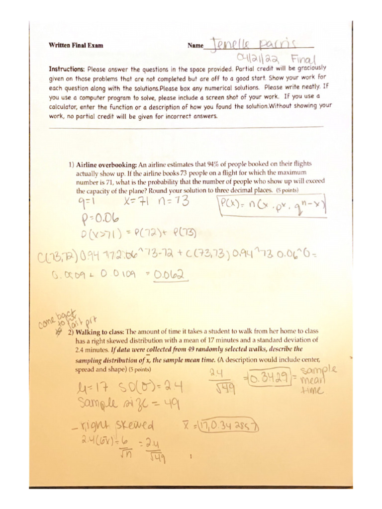 Written Final Exam | PDF