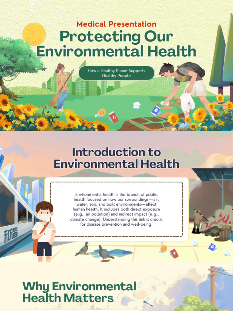 Green and Yellow Illustrated Environmental Health Medical Presentation ...
