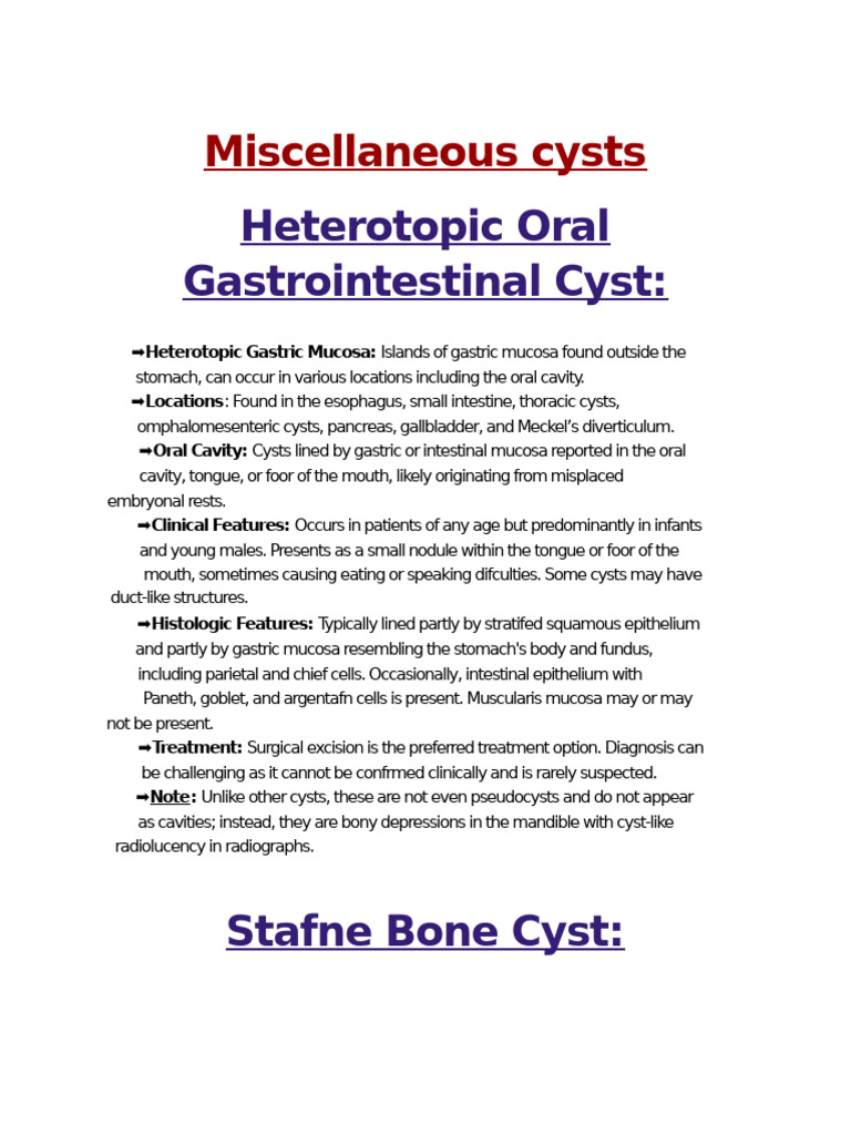 Heterotopic Oral and Stafne Cysts Explained | PDF | Medical Specialties ...