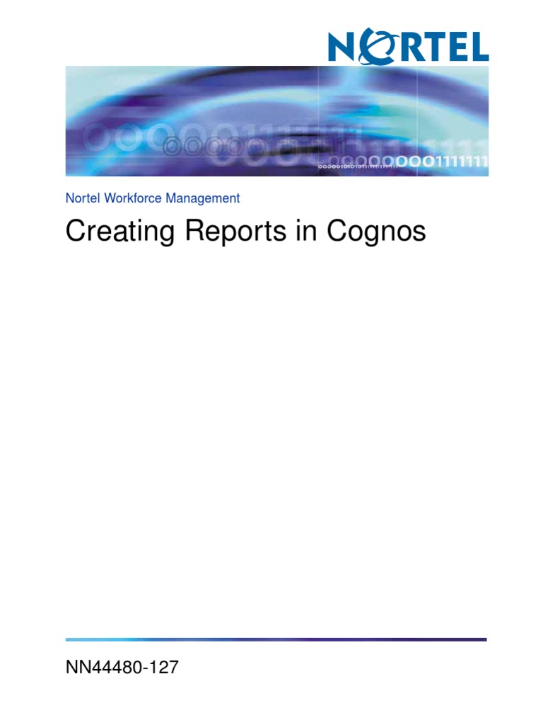 Avaya Create Reports in Cognos | PDF | Sql | Parameter (Computer Programming)