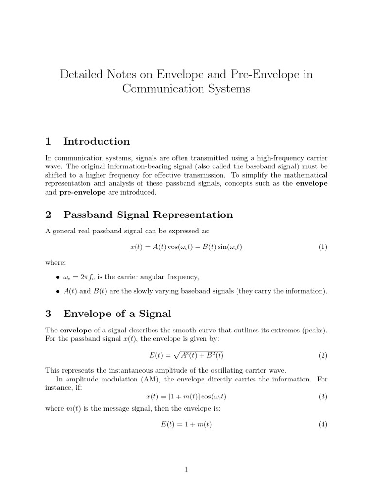 Envelope | PDF | Frequency Modulation | Waves