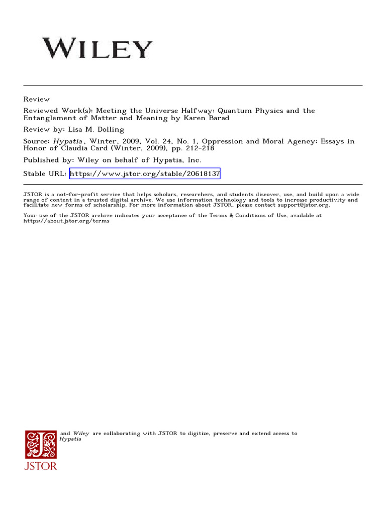 Barad - Meeting The Universe | PDF | Epistemology | Science
