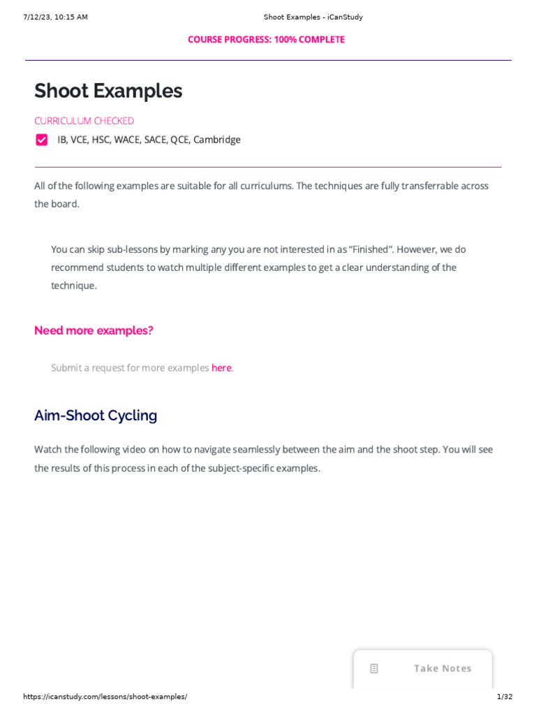 Aim-Shoot Cycle Study Techniques | PDF | Cognition | Mental Processes