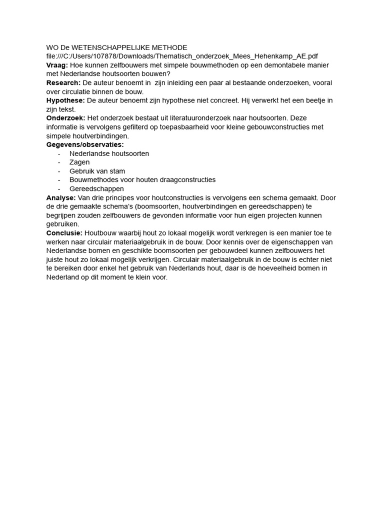 Wo de Wetenschappelijke Methode - Google Documenten | PDF