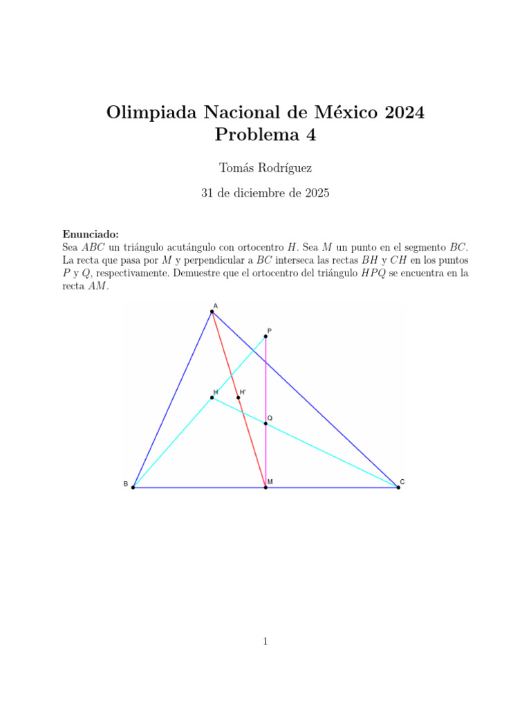 Ortocentro en Triángulos: Problema 4 | PDF | Triángulo | Geometría ...