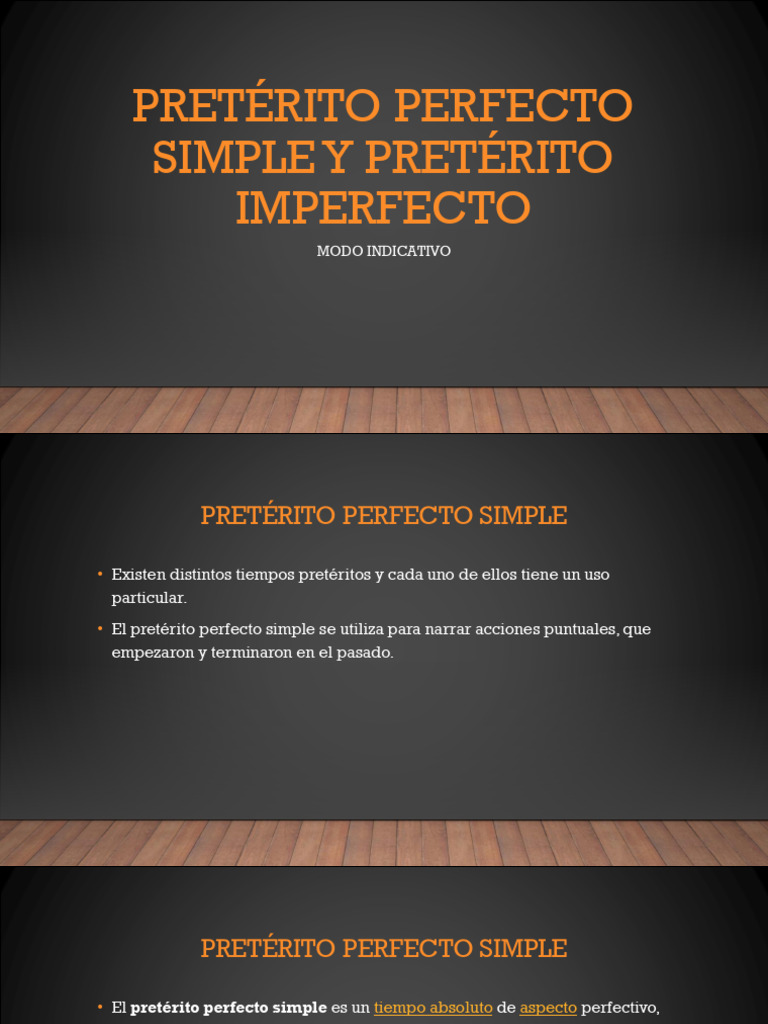 Pretérito Perfecto Simple y Pretérito Imperfecto | PDF | Semántica ...