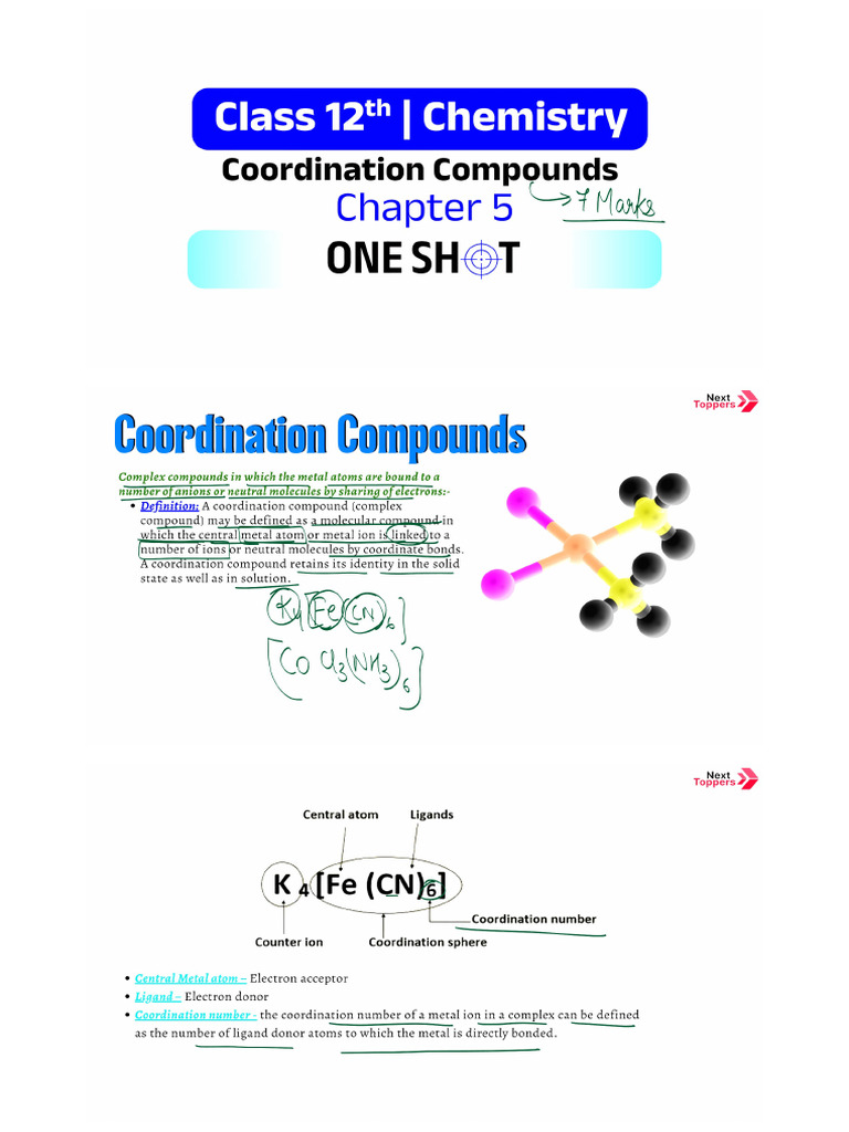Coordination Compounds One Shot - Processed | PDF