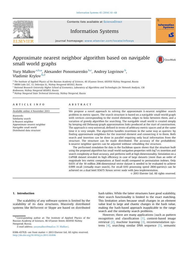 Navigable Small World Graphs for k-NN | PDF | Vertex (Graph Theory ...