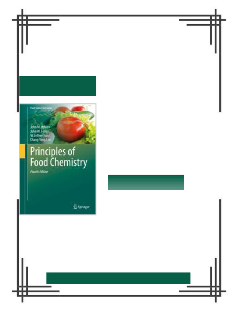 Principles of Food Chemistry 4th Edition John M. Deman eBook digital ...