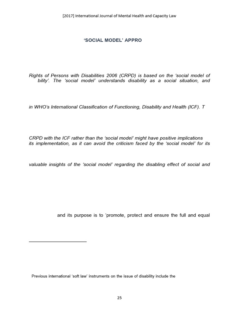 Analysing the Definition of Disability in the UN C | PDF | Disability