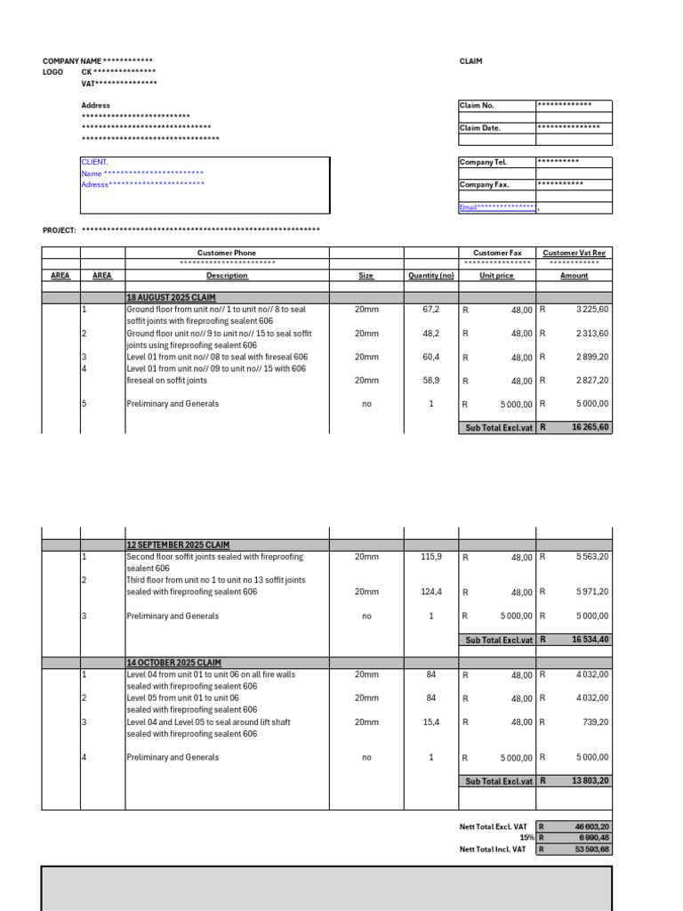 CLAIM - WORK COMPLETED SAMPLE | PDF