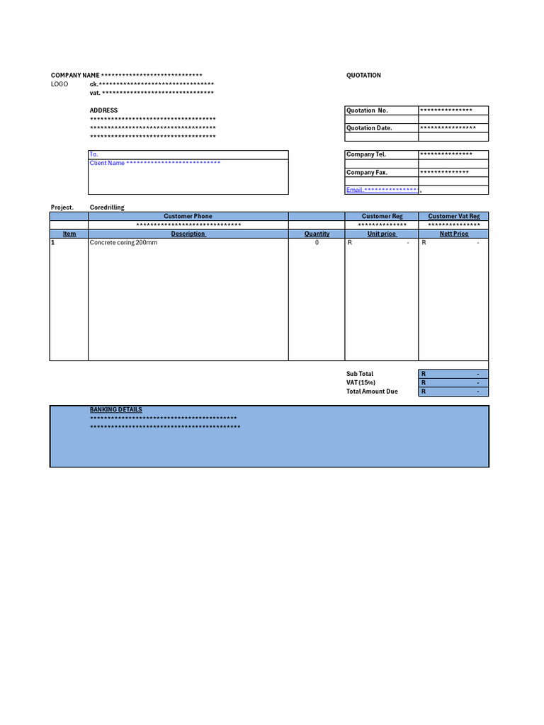 Coredrilling Quotation Document | PDF