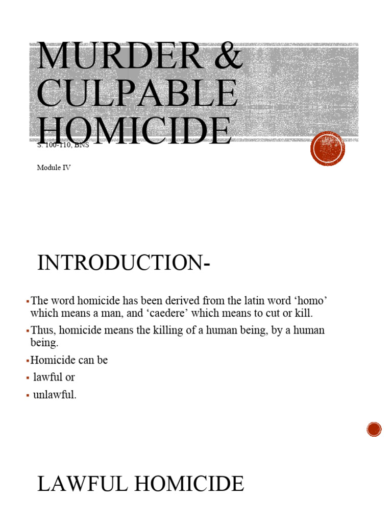 Culpable Homicide and Murder Explained | PDF | Murder | Homicide