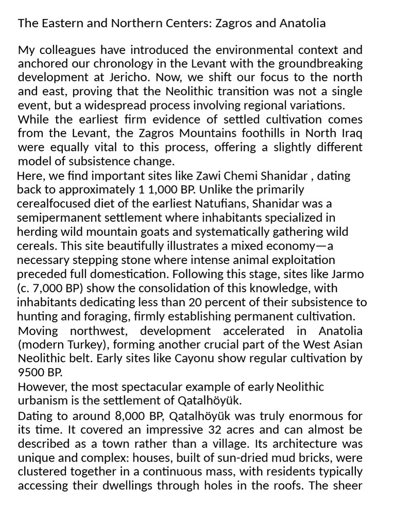 Neolithic Transition in Zagros & Anatolia | PDF | Neolithic | Agriculture