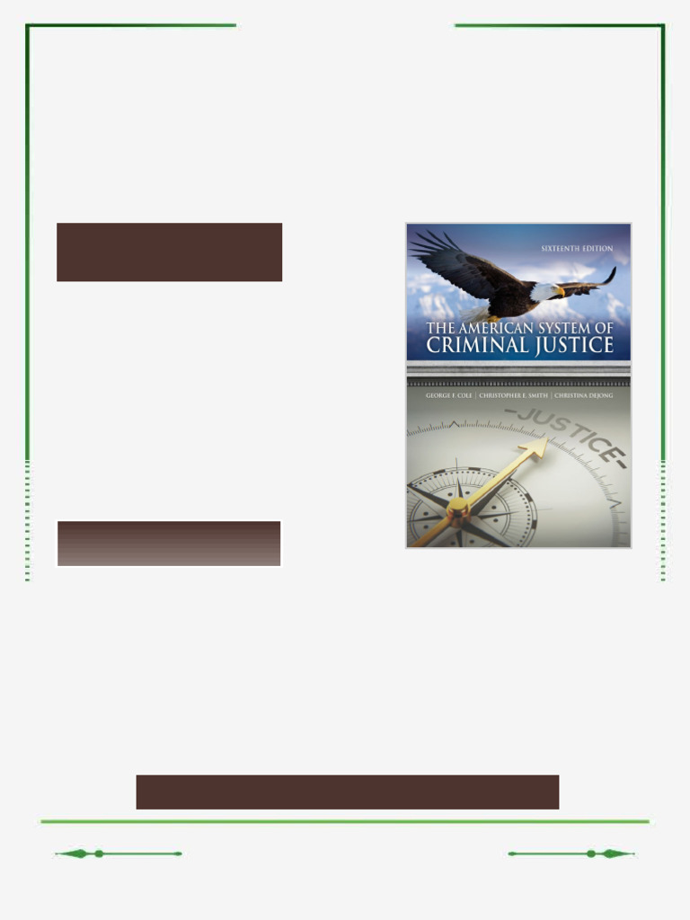 The American System of Criminal Justice 16th Edition George F. Cole ...