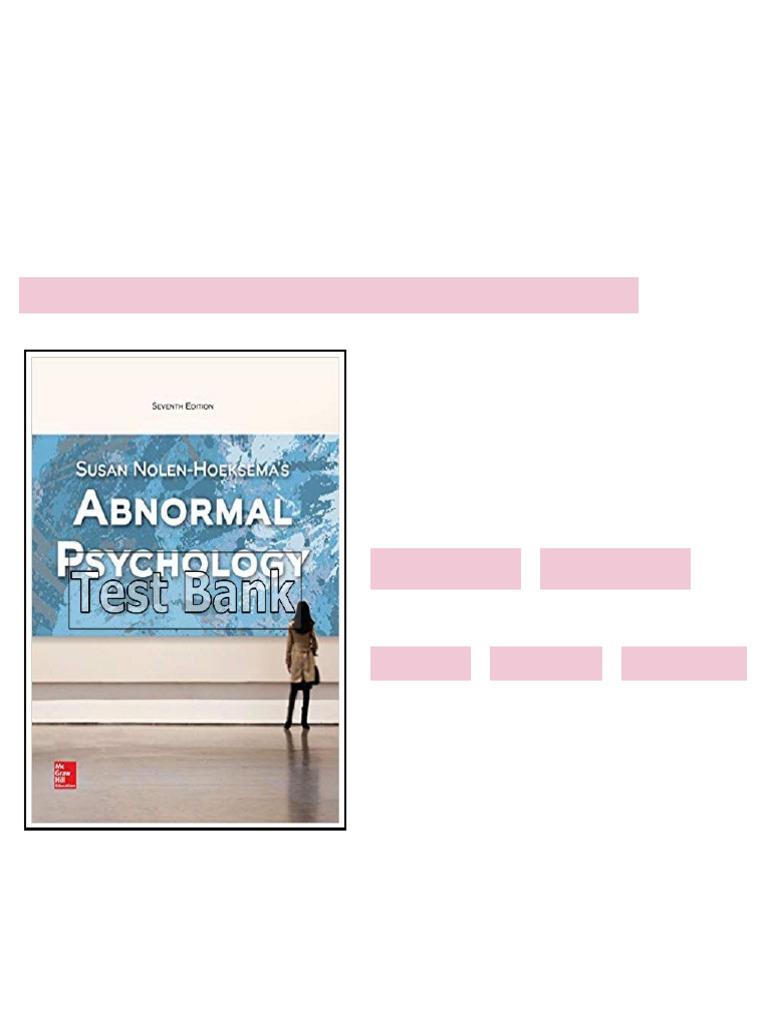 Abnormal Psychology 7th Edition Nolen-Hoeksema Test Bank - test bank ...