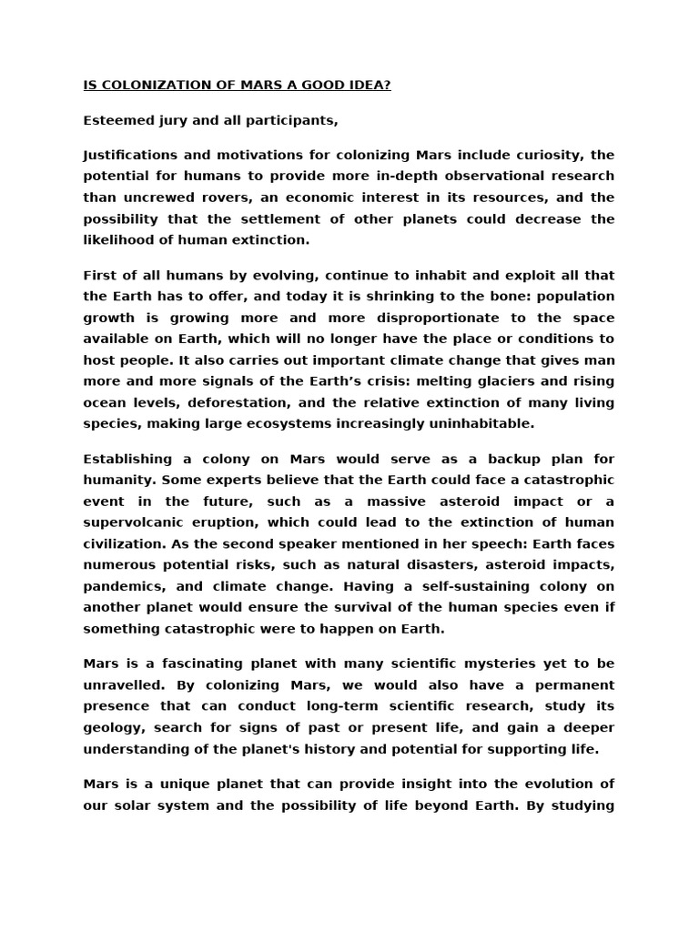 Mars Colonization | PDF | Mars | Space Colonization