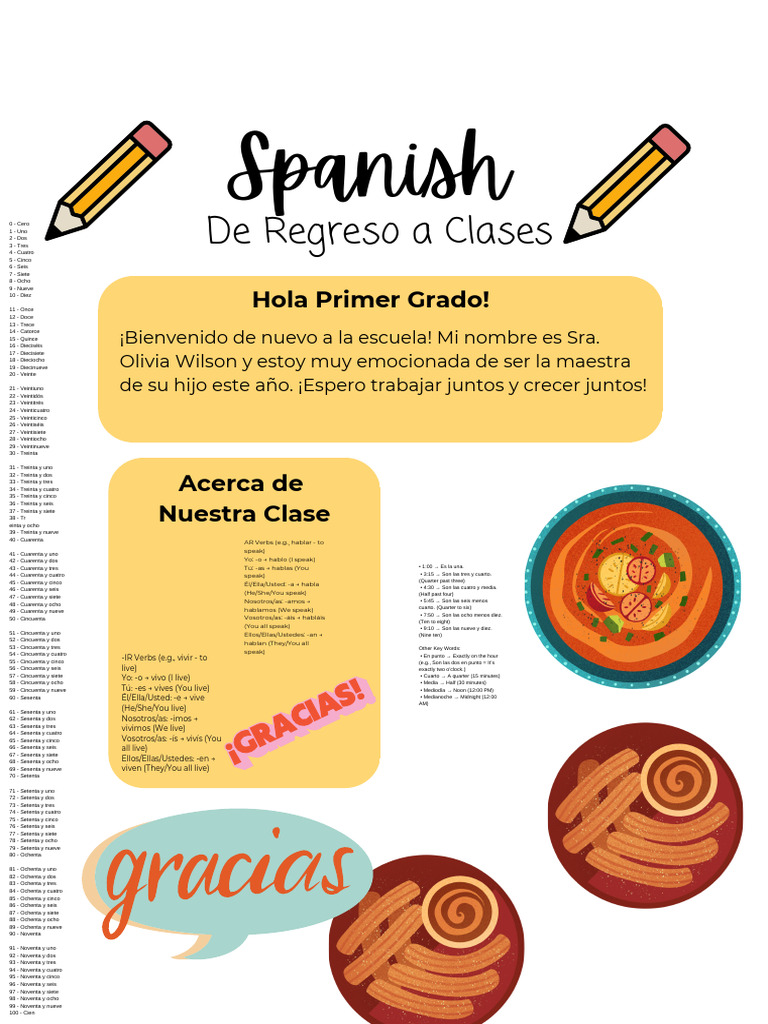 Back to School Newsletter Spanish Worksheet in Yellow Black Simple.pdf ...