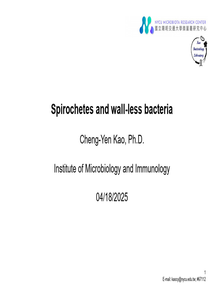 20250418 Spirochetes and wall-less bacteria (V1) | PDF | Lyme Disease ...