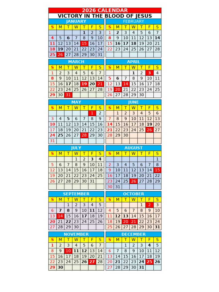 2026 Calendar Portrait Holidays Festivals Celebrations | PDF