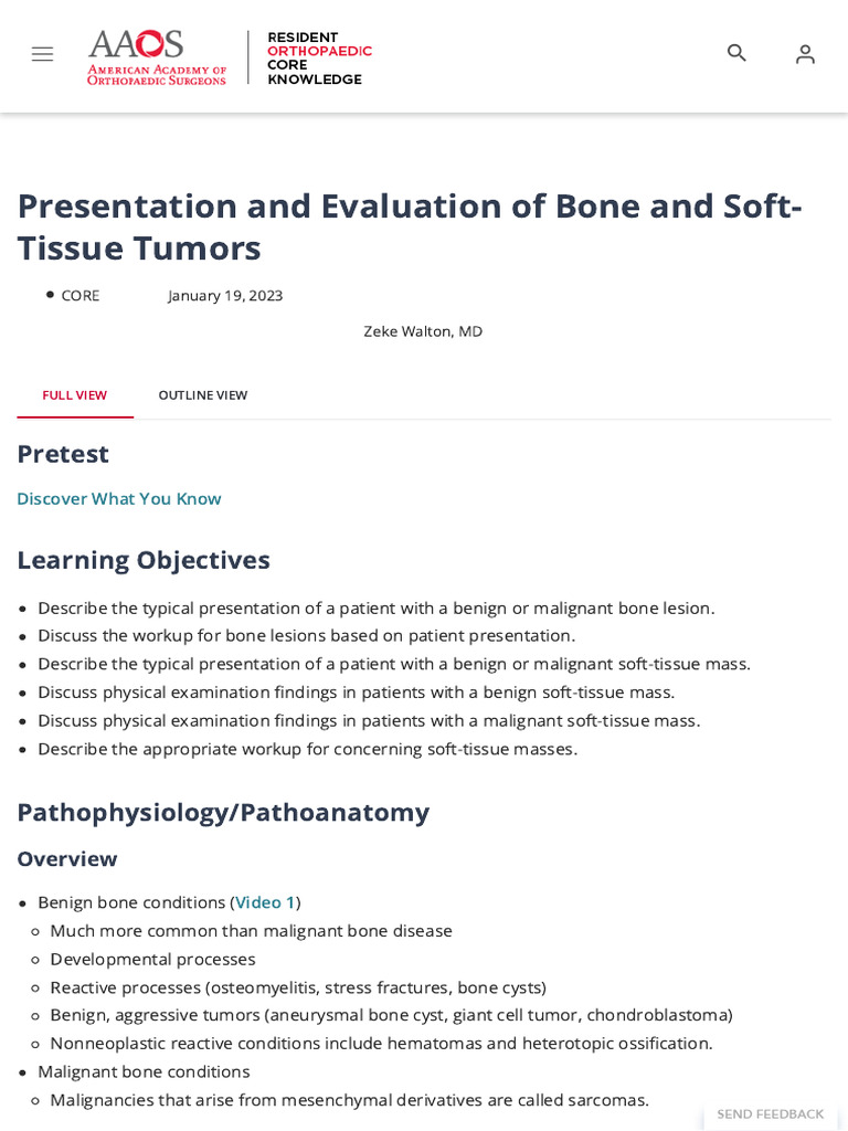 Bone and Soft-Tissue Tumor Evaluation | PDF | Sarcoma | Medical Imaging