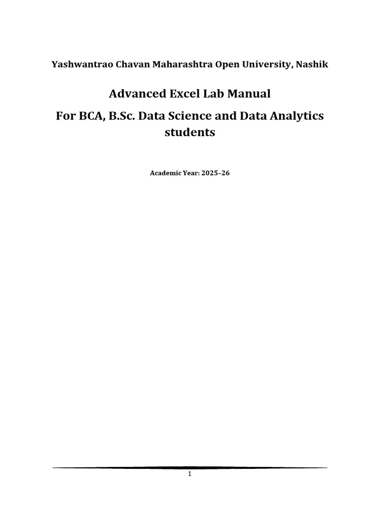 Advanced Excel Lab Manual (1) | PDF | Microsoft Excel | Database Index