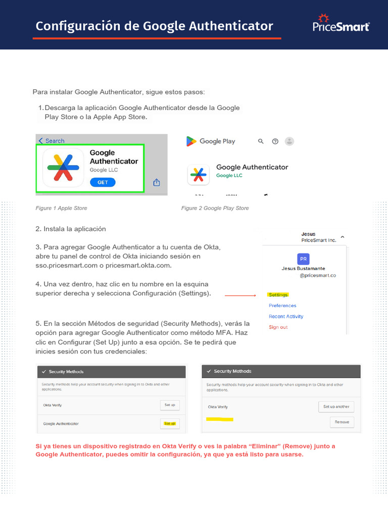 Configuración de Google Authenticator en Okta | PDF
