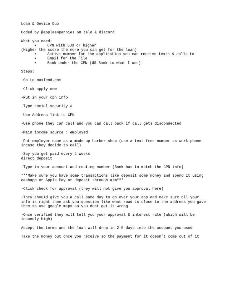 Loan & Device Duo (3) | PDF