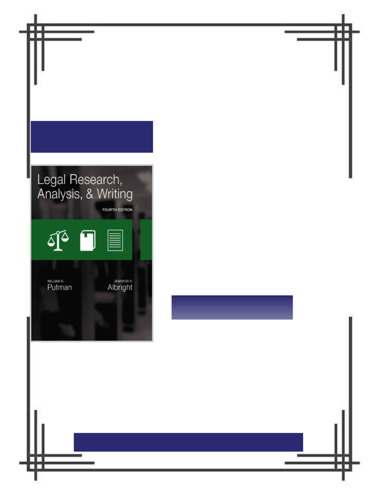 Legal Research, Analysis, and Writing William H. Putman & Jennifer ...